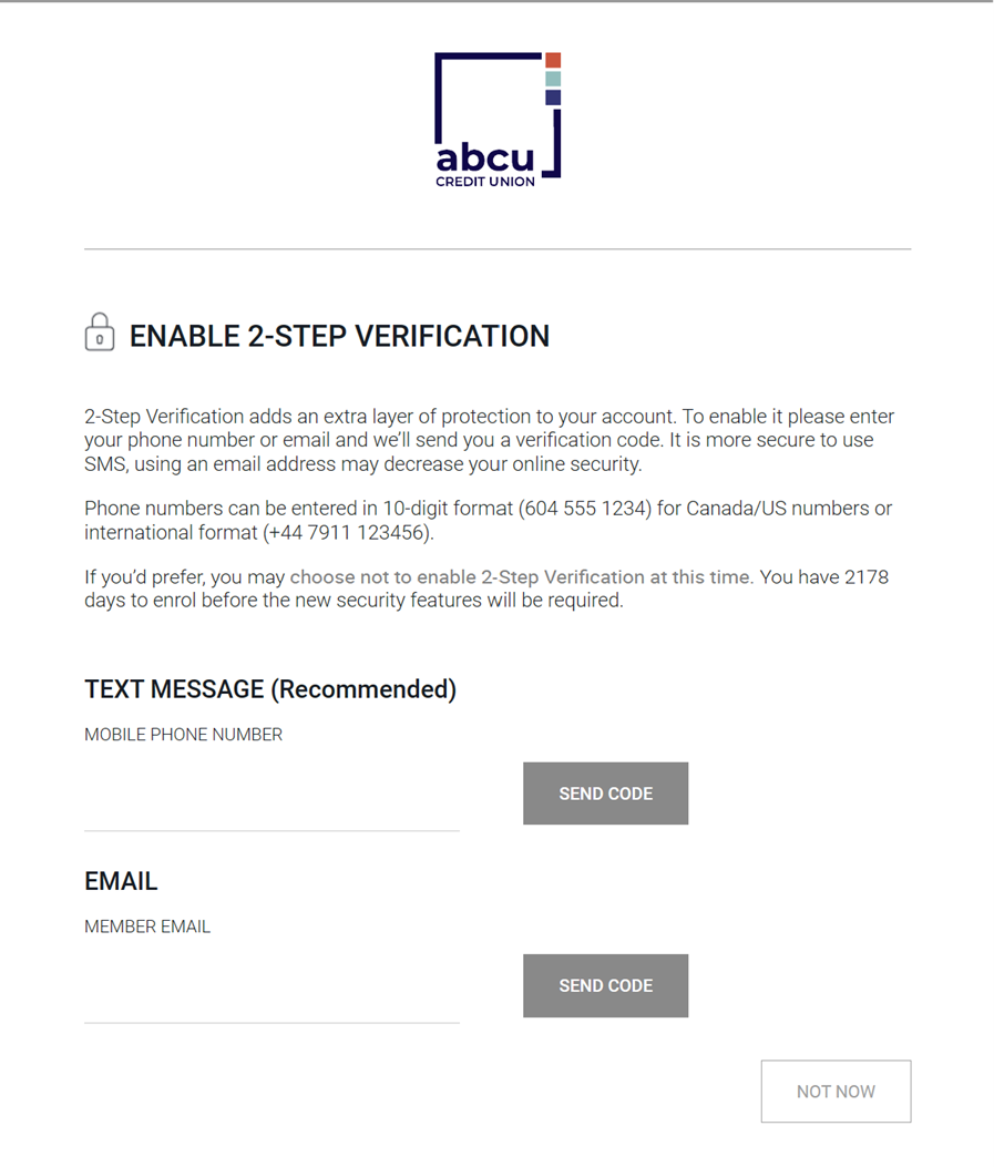 Introducing 2-Step Verification | ABCU Credit Union